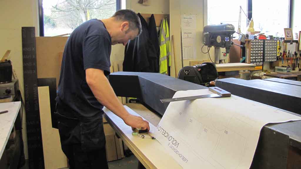 Exeter Cathedral – marking out half moon pipe stays – Harrison ...
