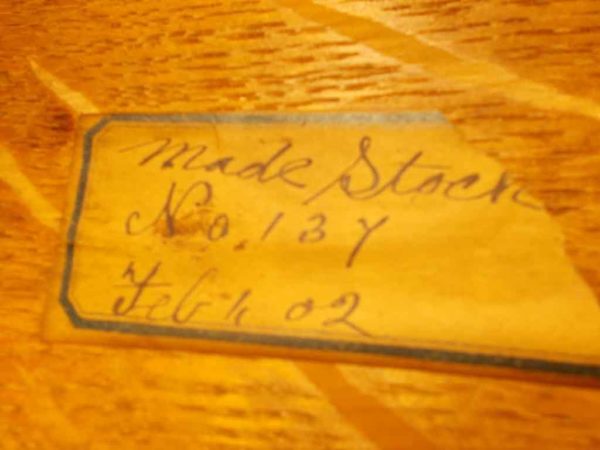 Colchester – label stuck inside action (2) – Harrison & Harrison Ltd